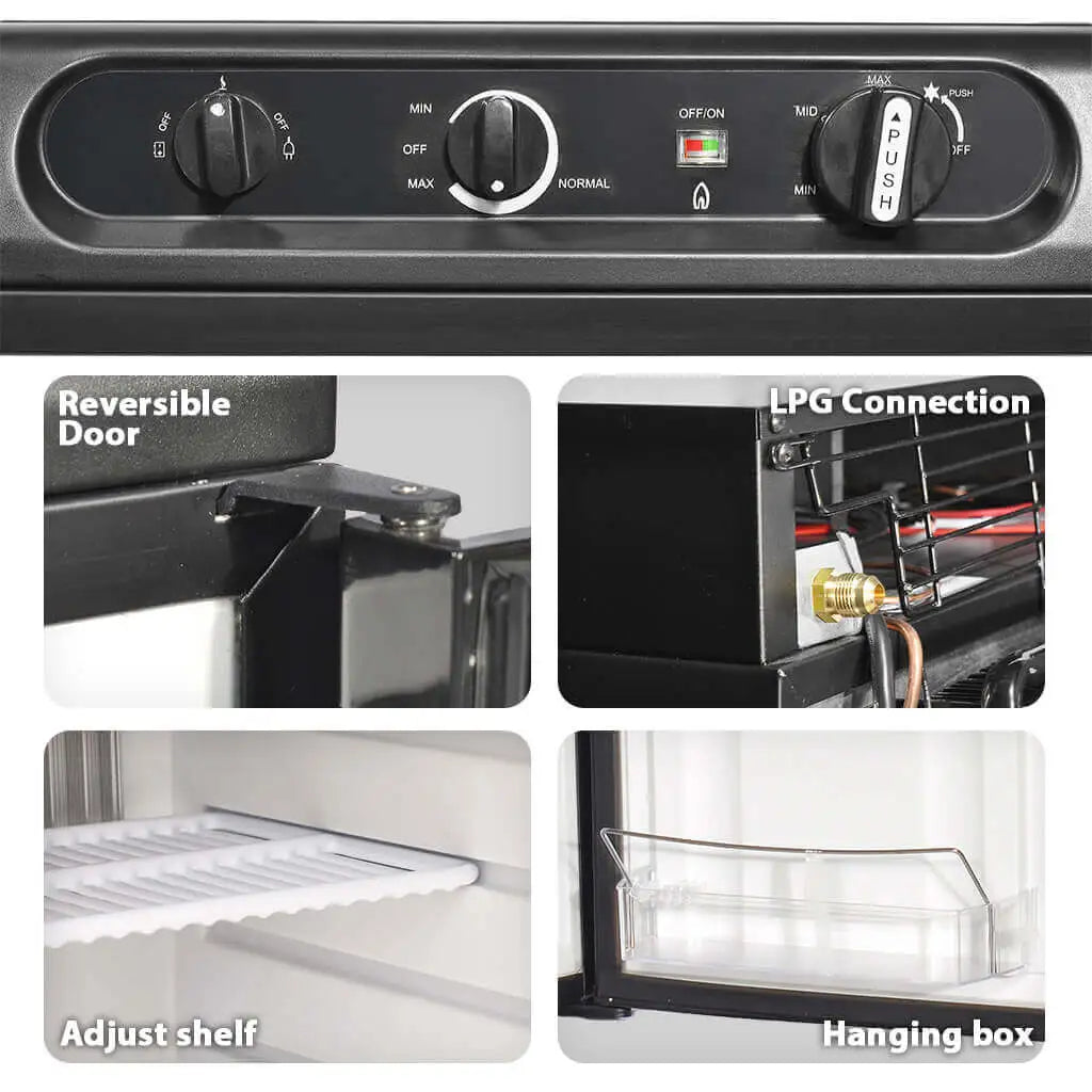 SMAD 1.4 cu.ft Black 3-WAY Portable Gas Propane Refrigerator – Smad ...