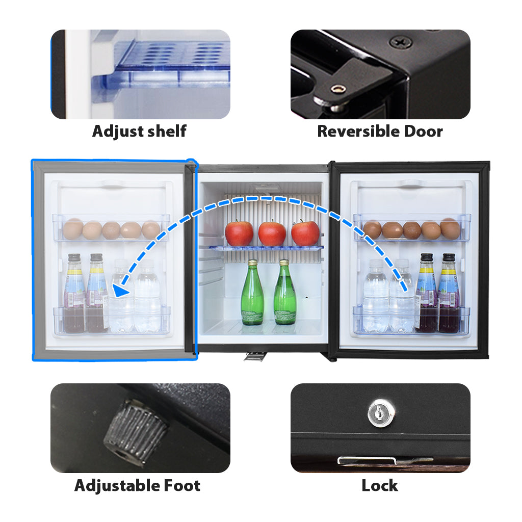 SMAD 1.0 cu.ft Mini Absorption Refrigerator-Silent 12v rv fridge With ...